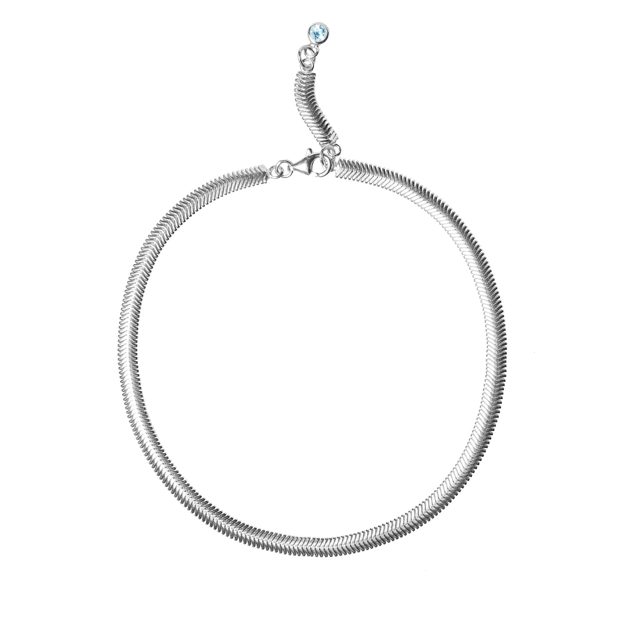 Flat Snake Anklet - Sterling Silver